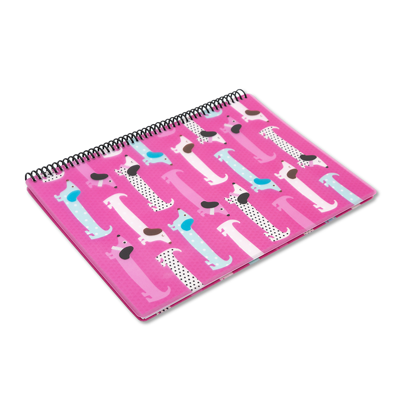 Sausage Dogs - Pink - A4 Notebook - trade – gostationery